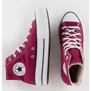 Converse | Shoes | Converse Dark Red High Top Platform | Poshmark